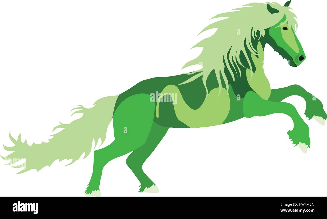 Illustration green Horse for the creative use in graphic design Stock ...