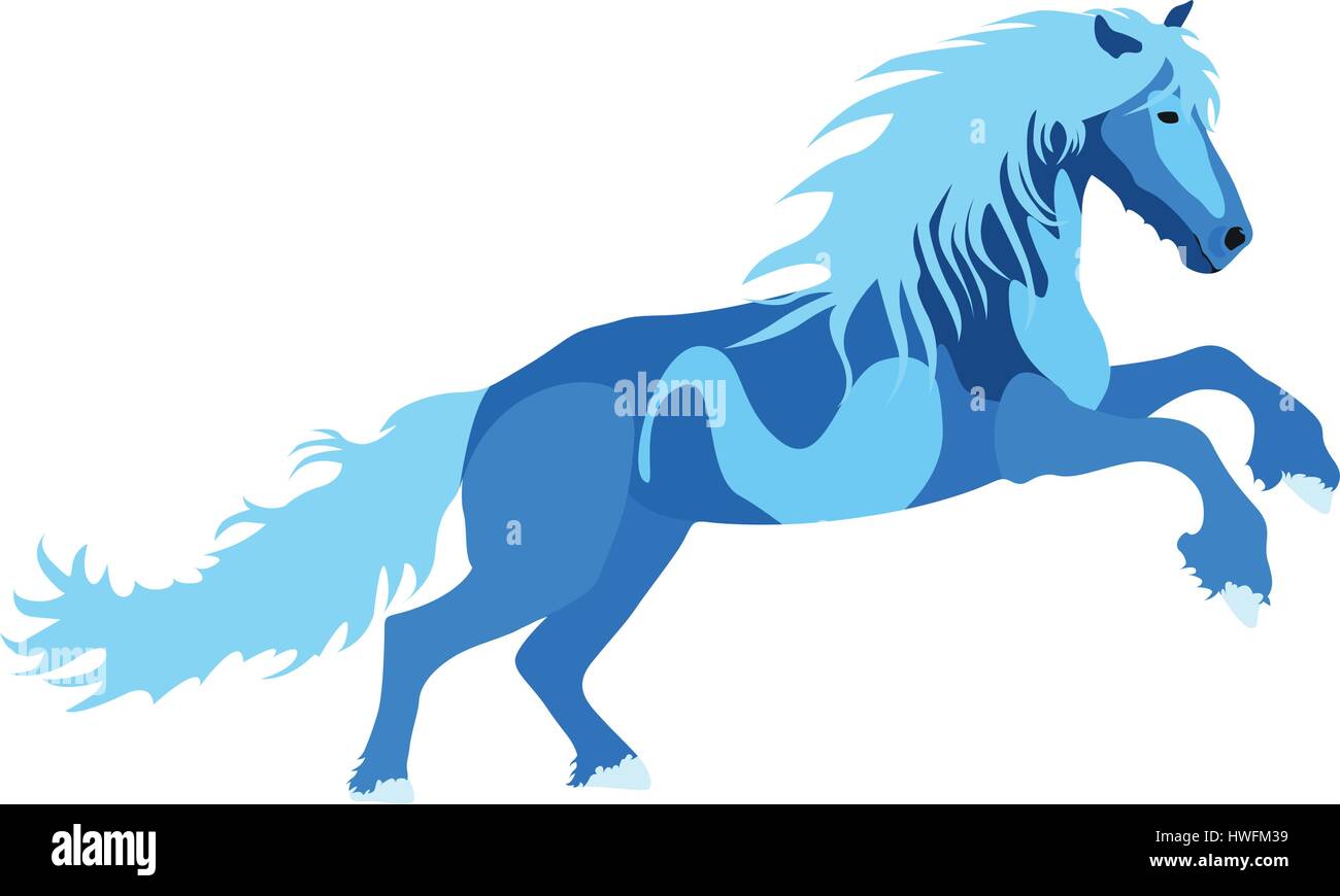 Illustration blue Horse for the creative use in graphic design Stock ...
