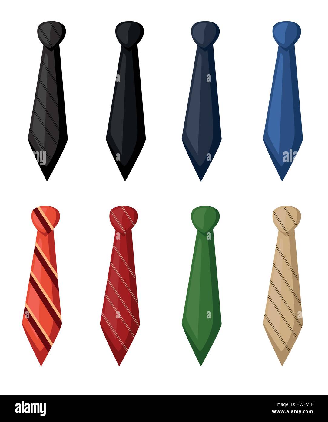 Set of Vector Ties and Bow Ties Flat design style vector illustration ...