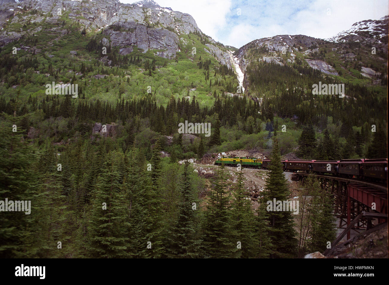 Train ride up to White Pass on the Alaska/Canadian Border Stock Photo ...