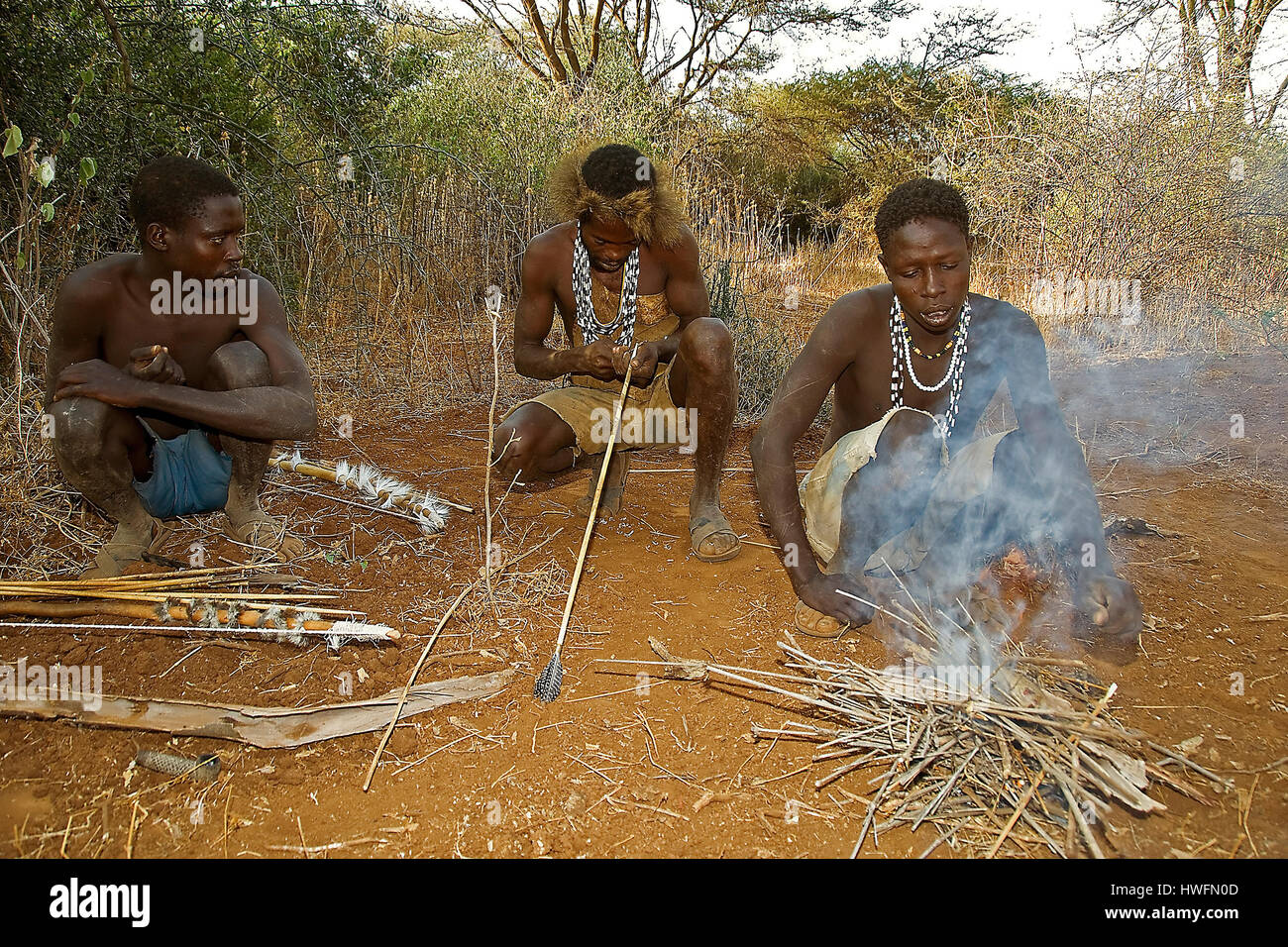 Hadzabe bushmen hunting. Lake Eyasi, northern Tanzania Stock Photo - Alamy