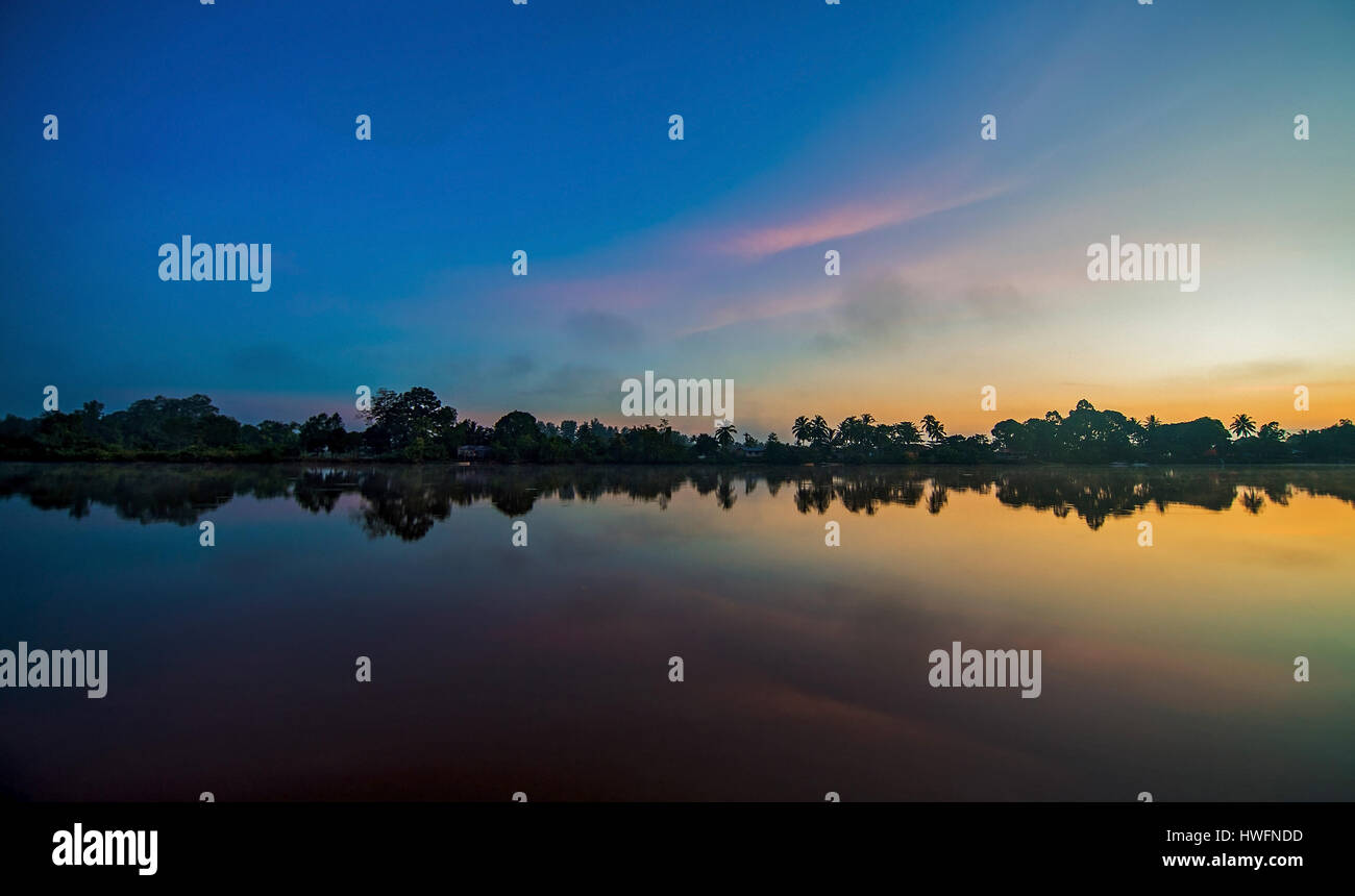 Dawn at Kinabatangan River, Sabah, Borneo Stock Photo - Alamy