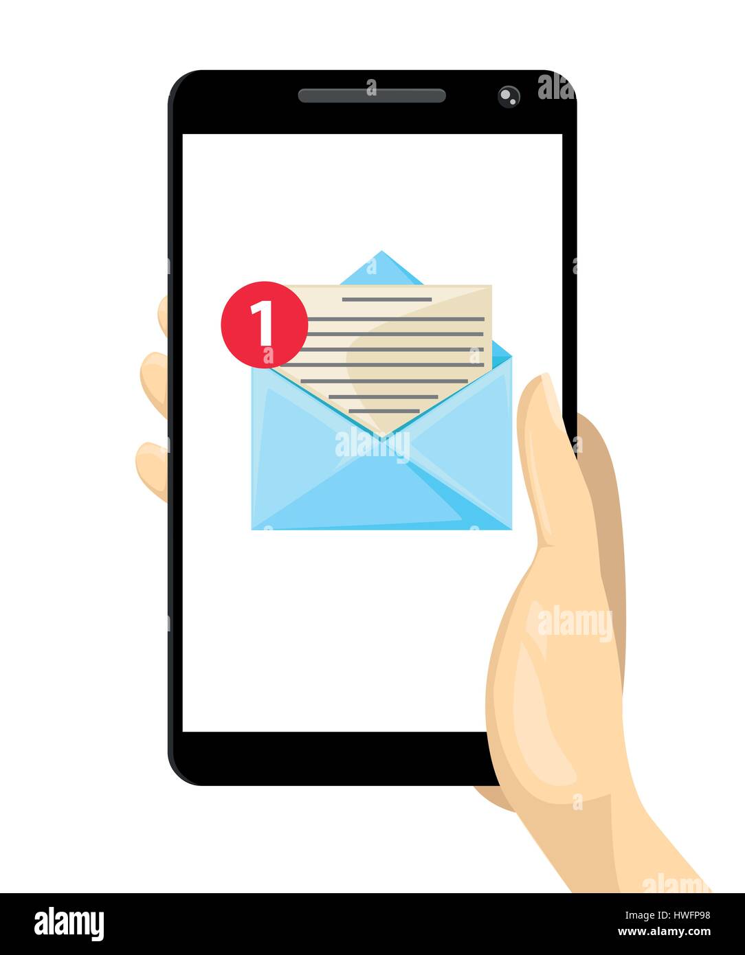 Message dialog letter icon set Flat design style vector illustration ...