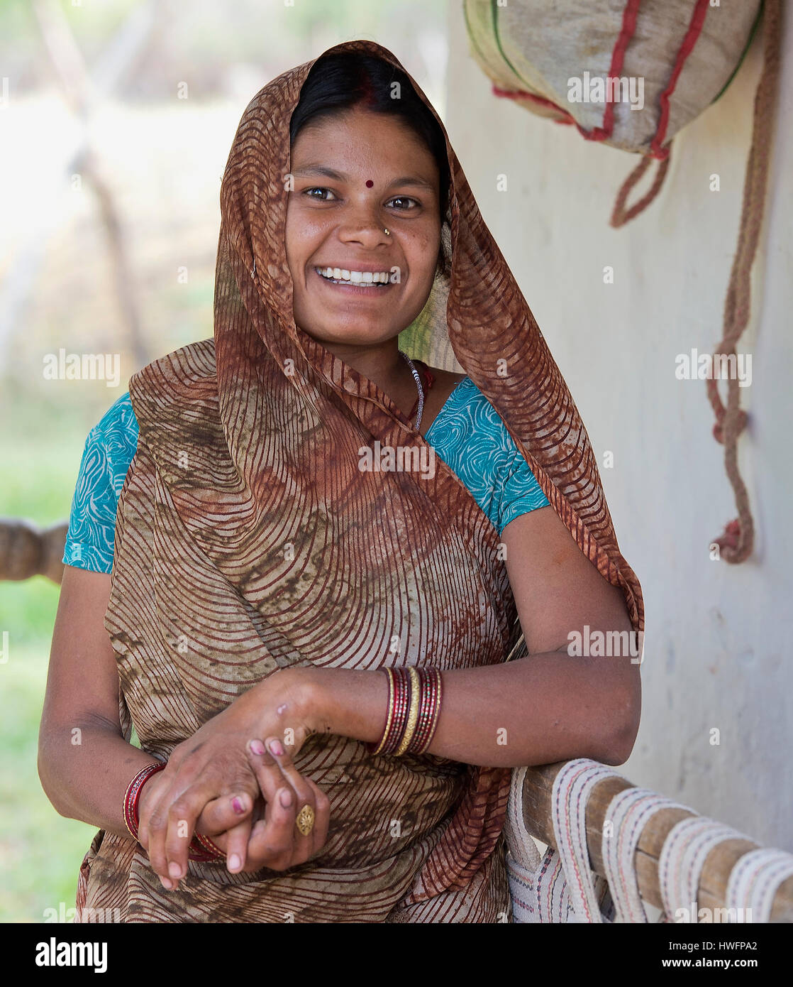 Local woman at Rohaniya, Bandhavgarh, India Stock Photo - Alamy
