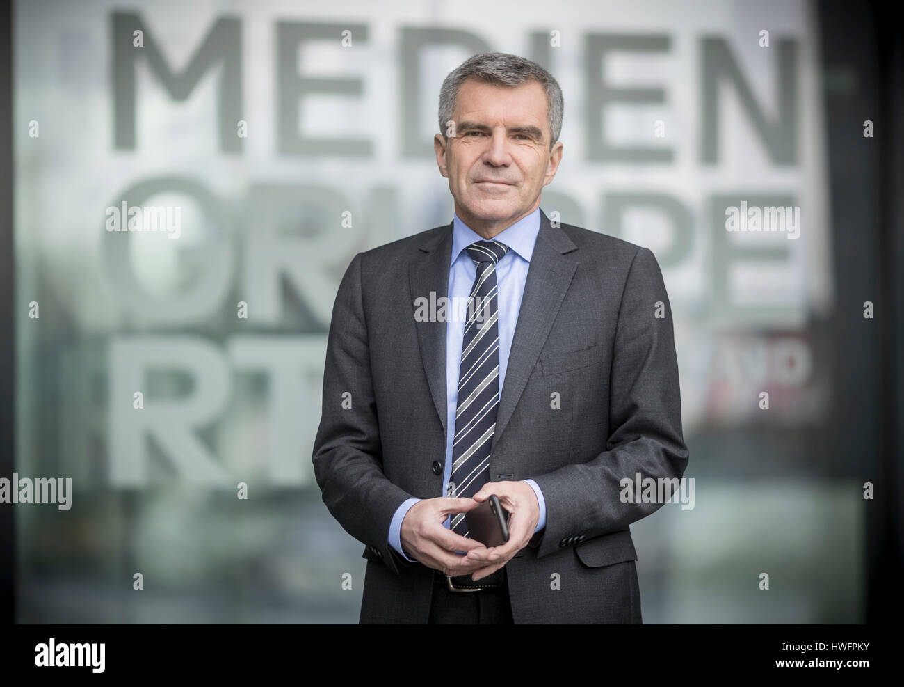 Cologne, Germany. 7th Mar, 2017. Hans Demmel, CEO of the TV news ...