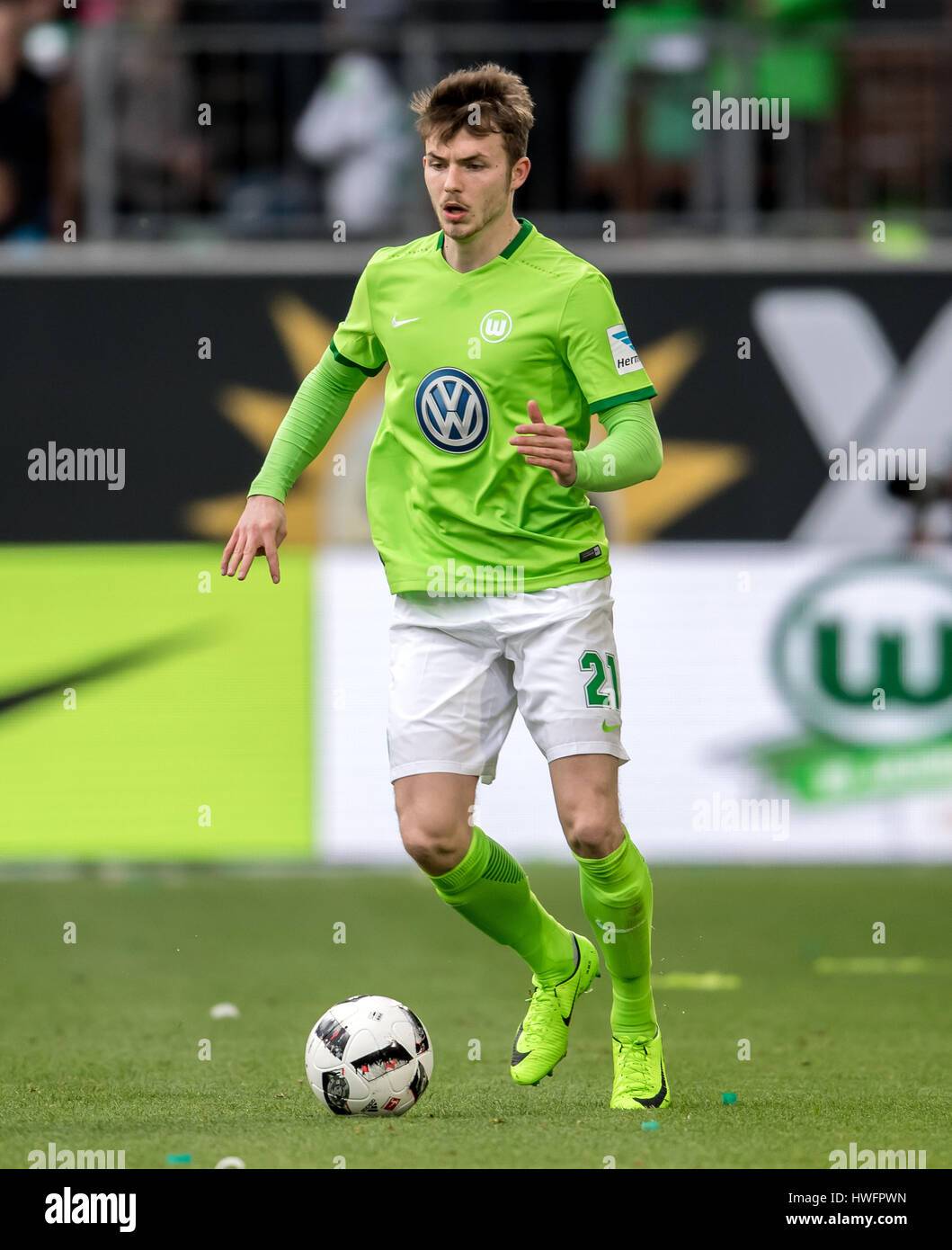 Wolfsburg, Germany. 18th Mar, 2017. Wolfsburg's Jannes Horn in action during the Bundesliga ...