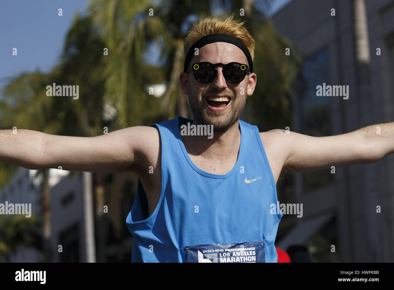 Beverly Hills, CA, USA. 19th Mar, 2017. A runner wearing Snap Inc.'s ...