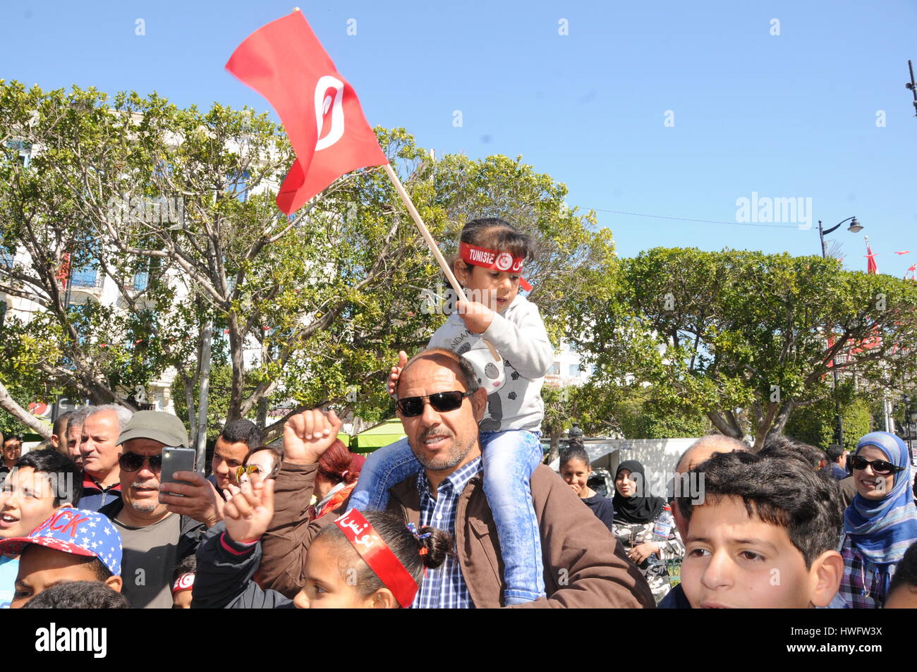 Tunis, Tunisia. 20th Mar, 2017. People celebrate the 61st anniversary ...