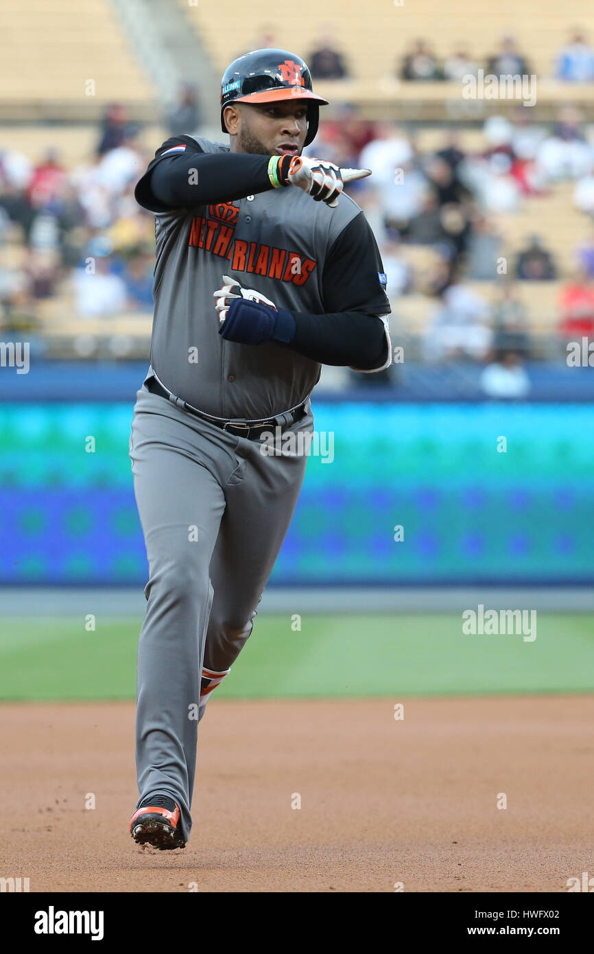 Los Angeles, CA, USA. 20th Mar, 2017. Netherlands outfielder Wladimir ...