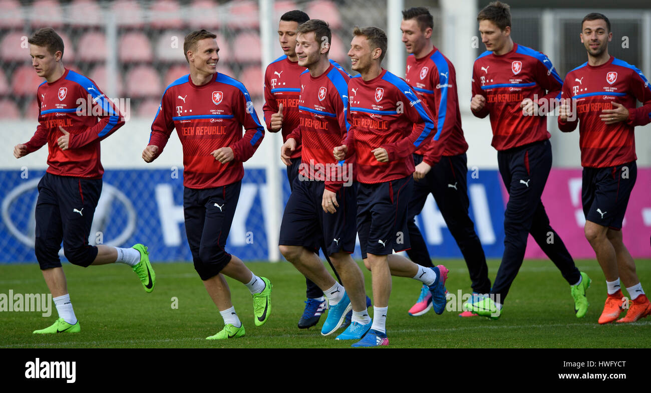 Czech national football team in action during the training session in ...
