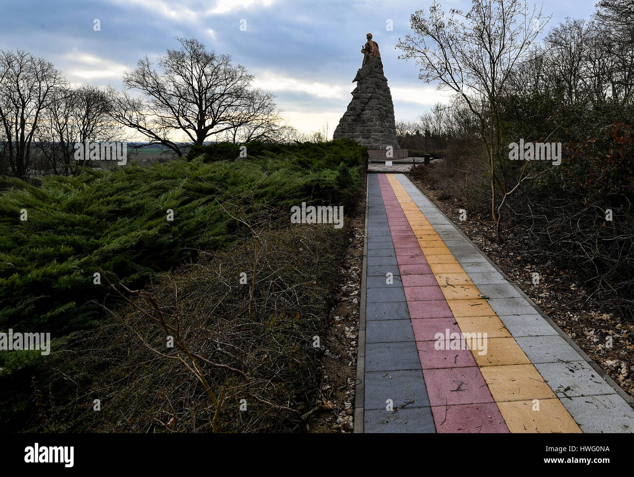 Seelow, Germany. 21st Mar, 2017. The road leading towards the memorial ...