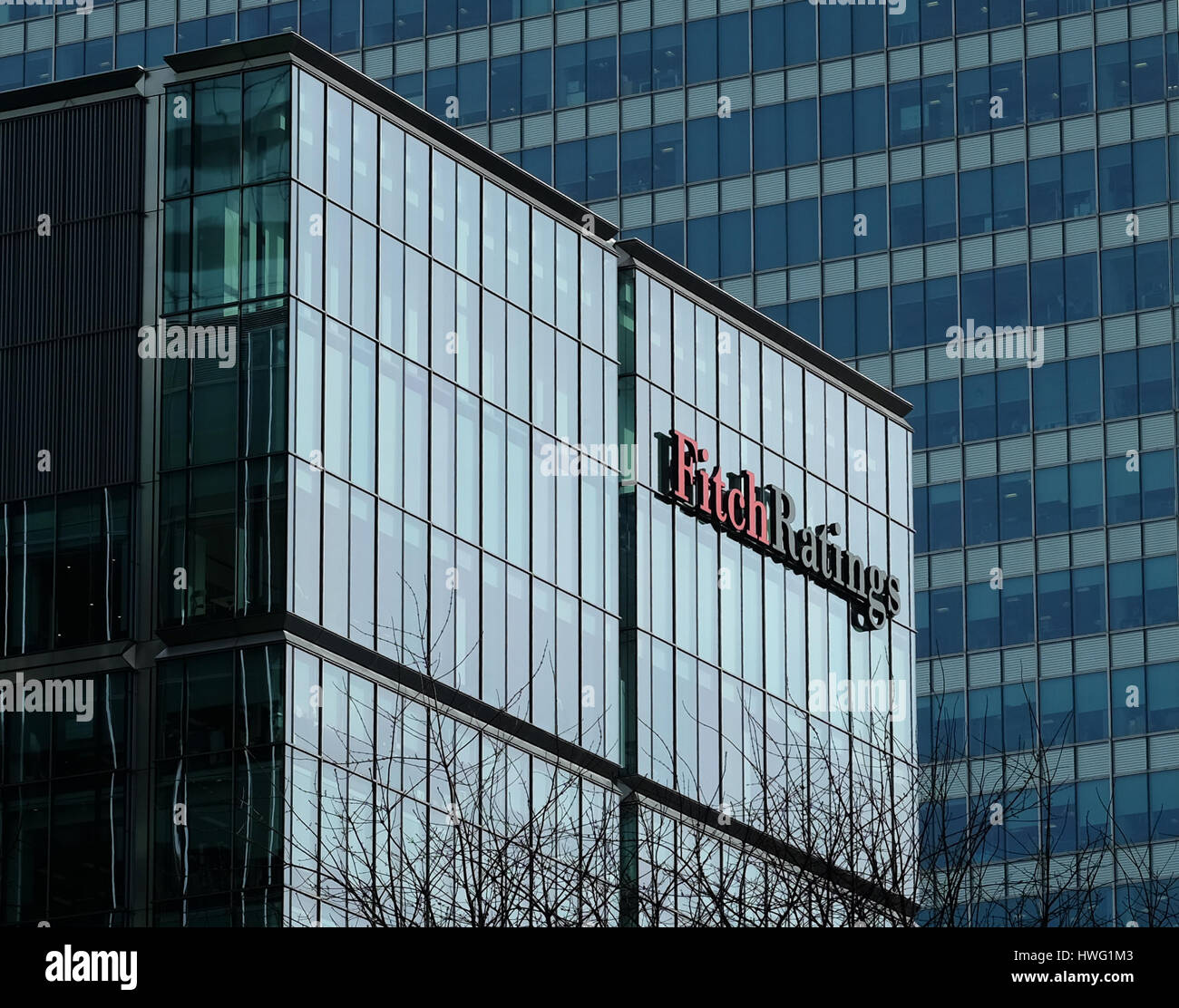 The building of Fitch Ratings at the office building complex at Canary ...