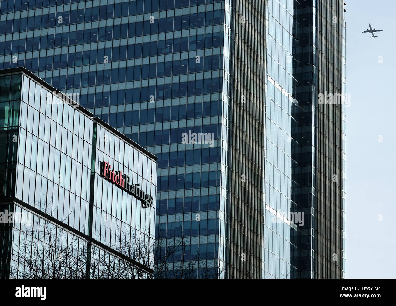 The building of Fitch Ratings at the office building complex at Canary ...