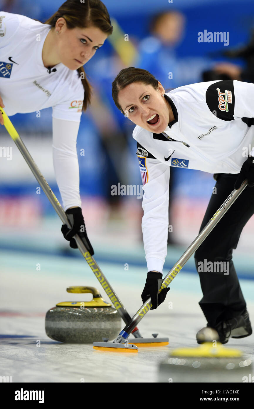 Beijing, China. 21st Mar, 2017. Tabitha Peterson (R) and Becca Hamilton ...