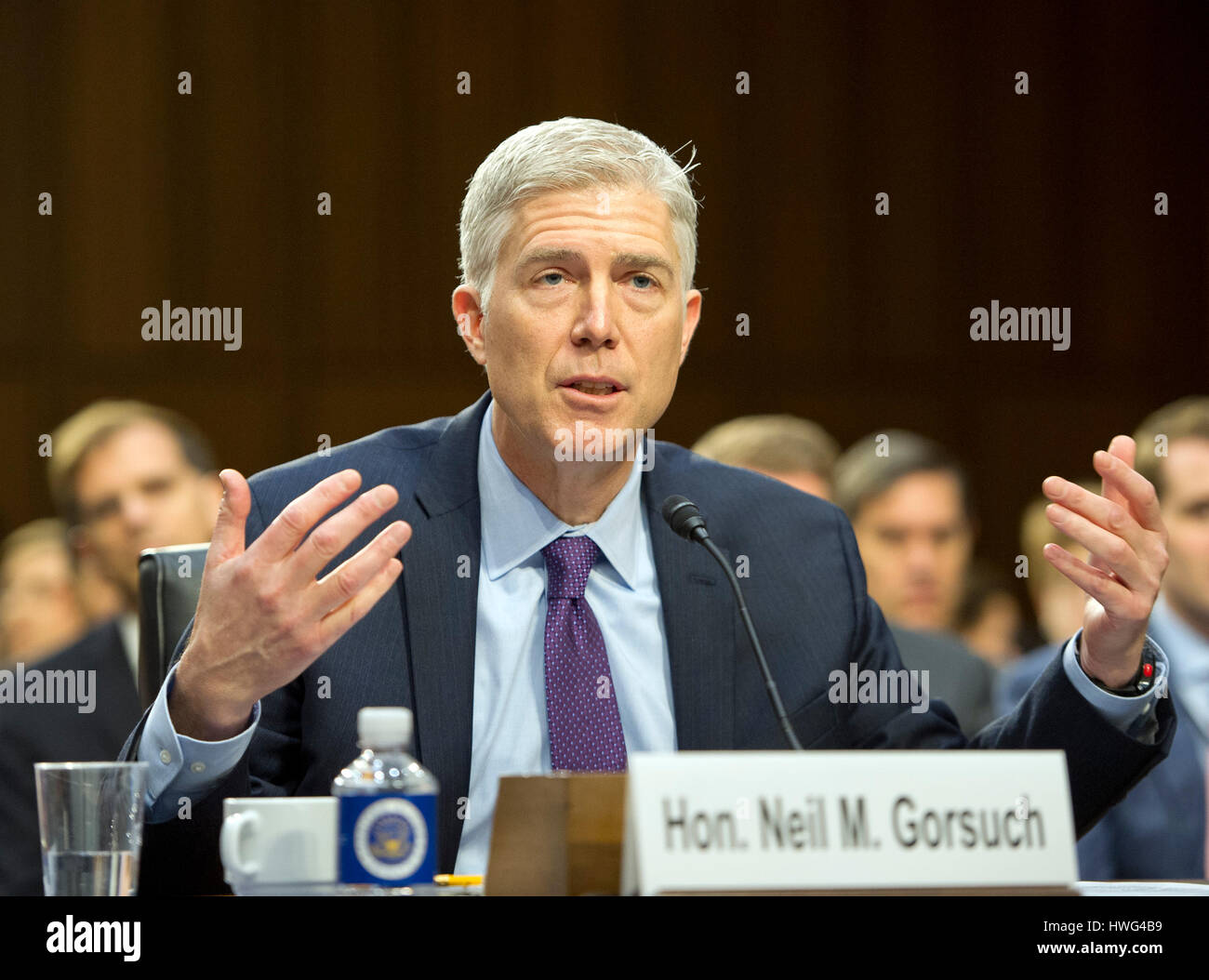 Washington DC, USA. 21st March 2017. Judge Neil Gorsuch testifies ...