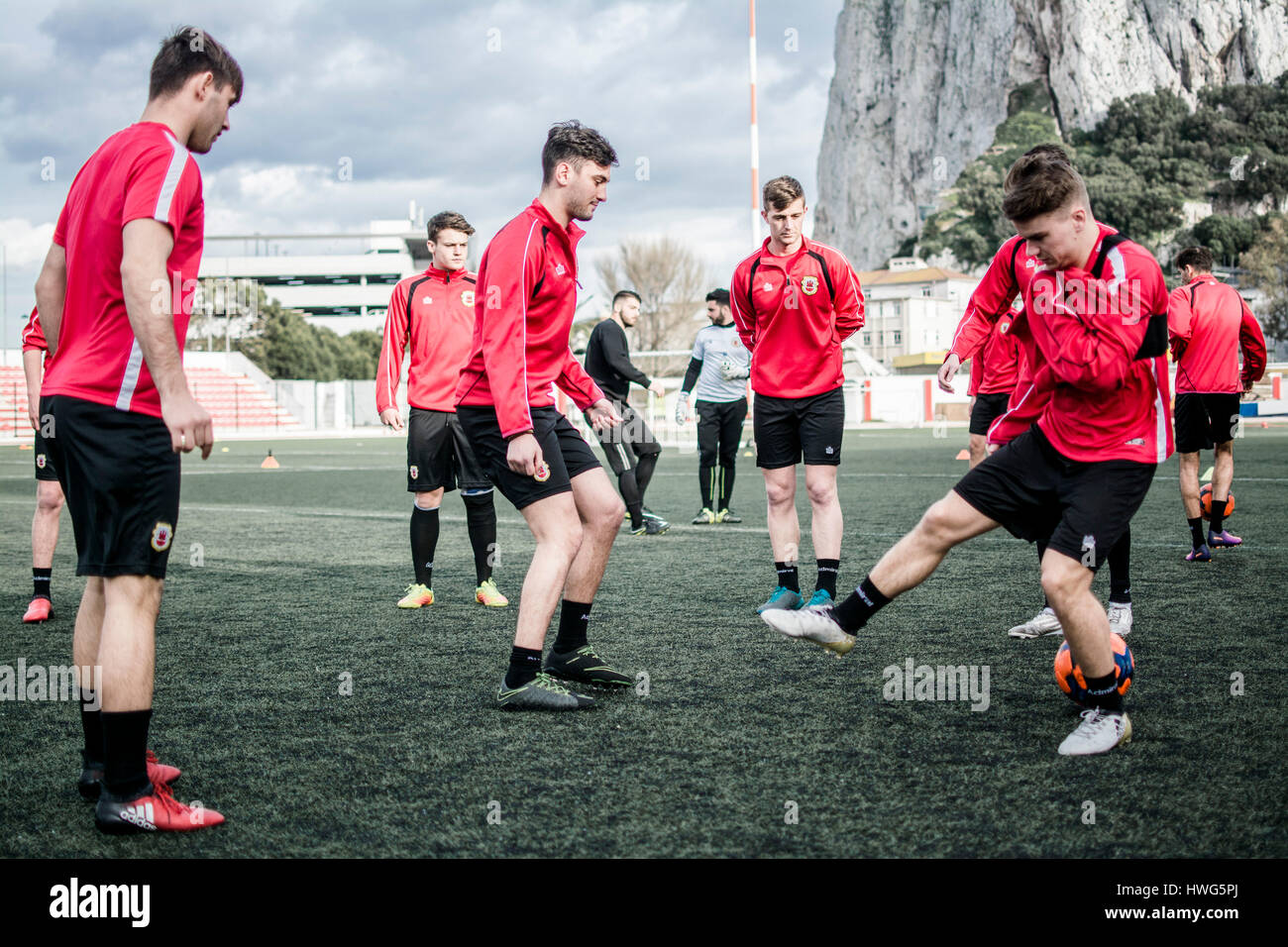 Gibraltar 21st March 2017 – The Gibraltar national squad trained at ...