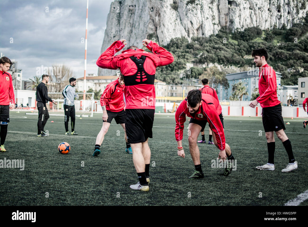 Gibraltar 21st March 2017 – The Gibraltar national squad trained at ...