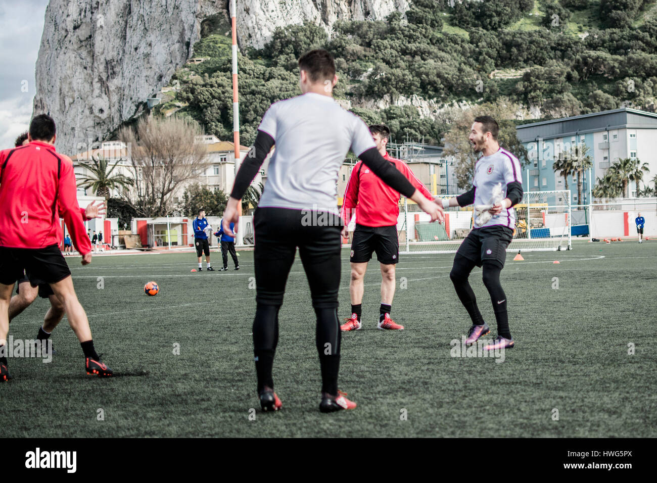 Gibraltar 21st March 2017 – The Gibraltar national squad trained at ...