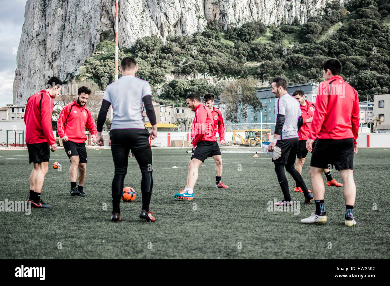 Gibraltar 21st March 2017 – The Gibraltar national squad trained at ...