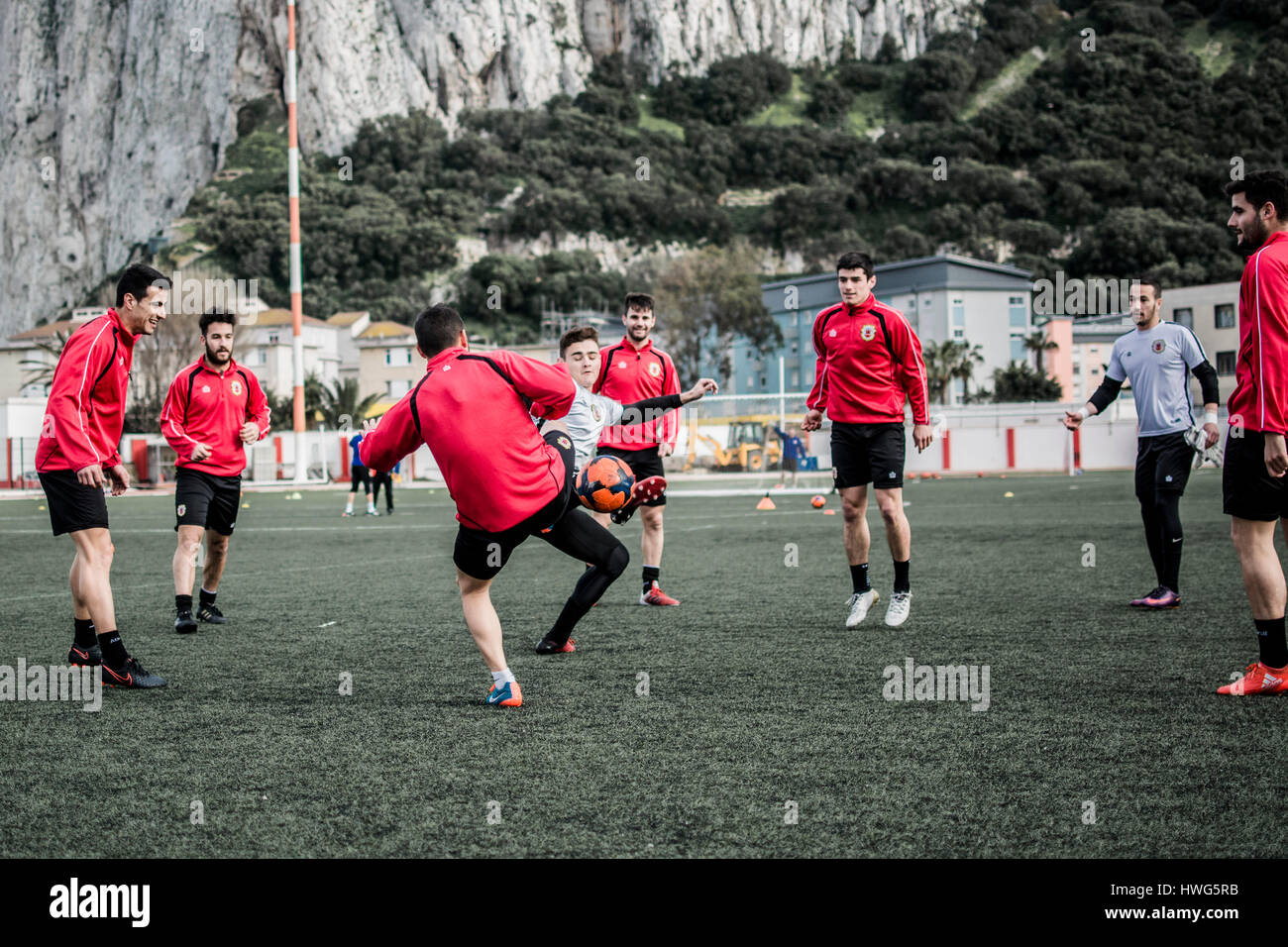 Gibraltar 21st March 2017 – The Gibraltar national squad trained at ...