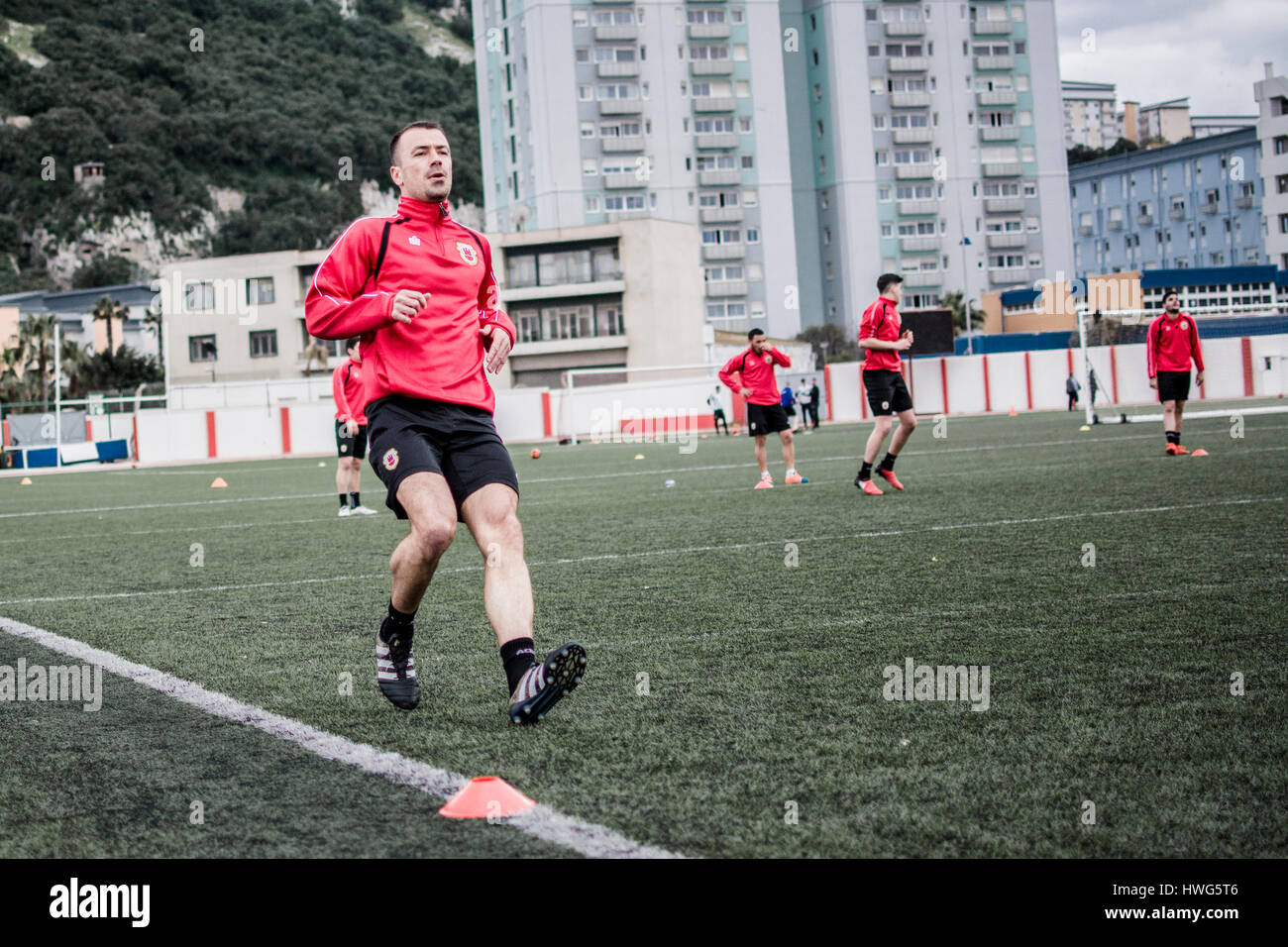 Gibraltar 21st March 2017 – The Gibraltar national squad trained at ...