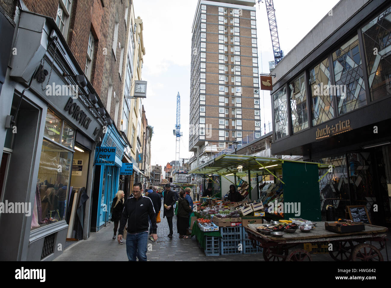 London, UK. 21st March, 2017. Berwick Street market in Soho, one of ...