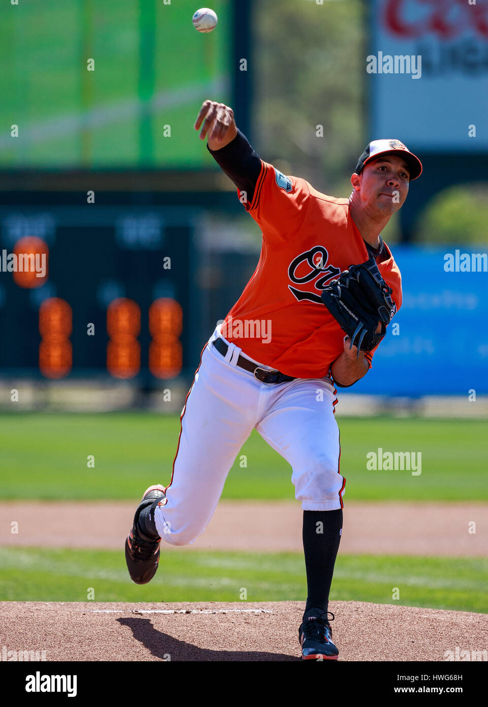 Ed Smith Stadium. 21st Mar, 2017. Florida, USA-Baltimore Orioles ...