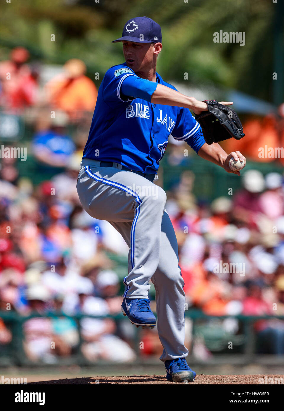 Ed Smith Stadium. 21st Mar, 2017. Florida, USA-Toronto Blue Jays relief ...