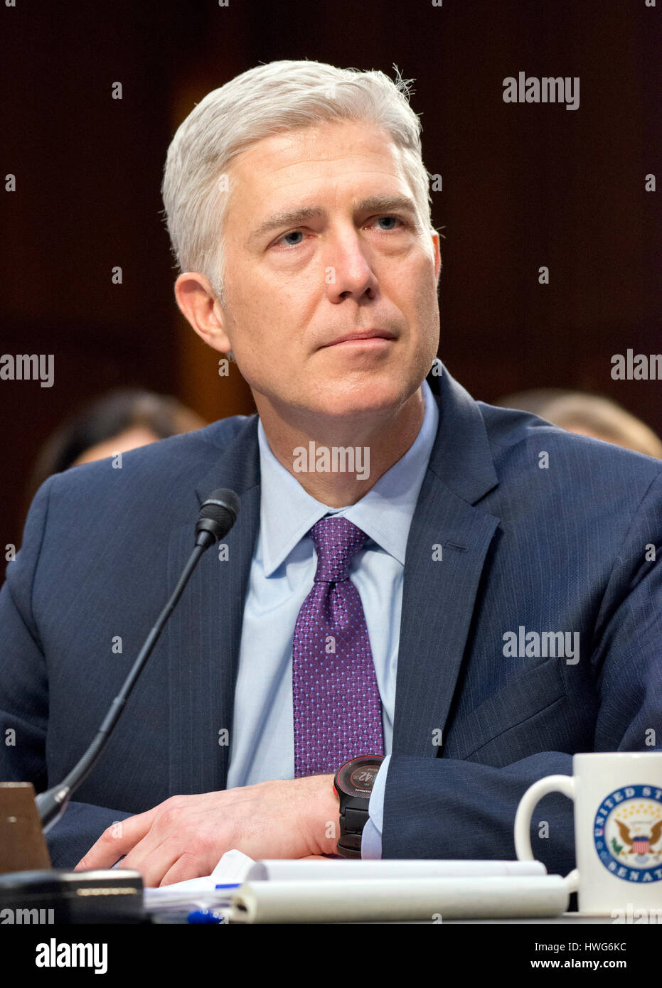 Washington DC, USA. 21st March 2017. Judge Neil Gorsuch testifies ...