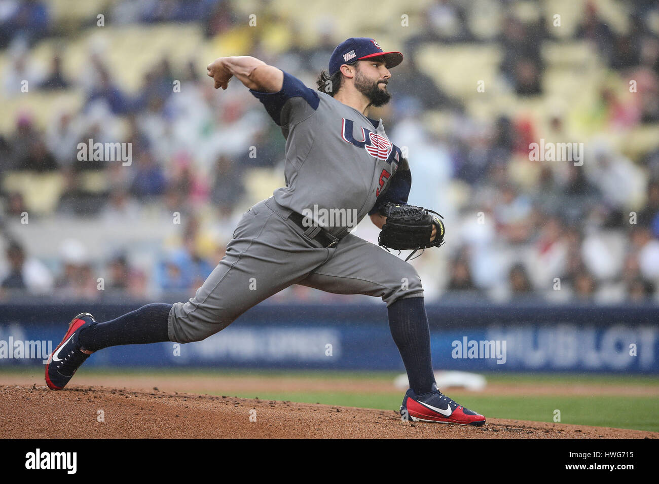 Los Angeles, CA, USA. 21st Mar, 2017. United States pitcher Tanner ...