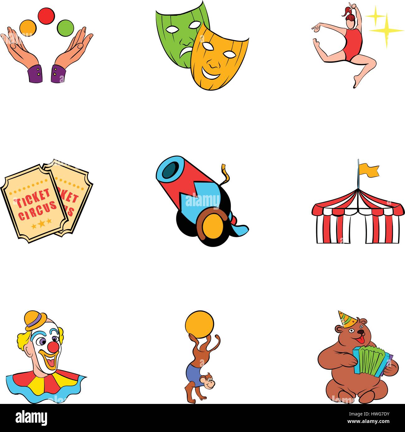 Show icons set, cartoon style Stock Vector Image & Art - Alamy