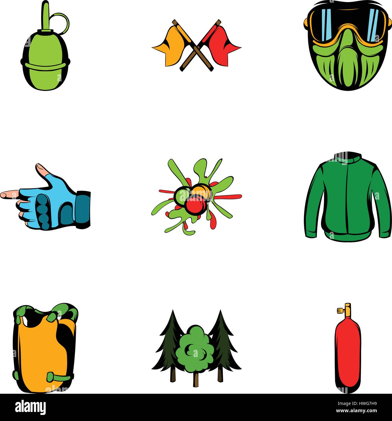 Activity icons set, cartoon style Stock Vector Image & Art - Alamy