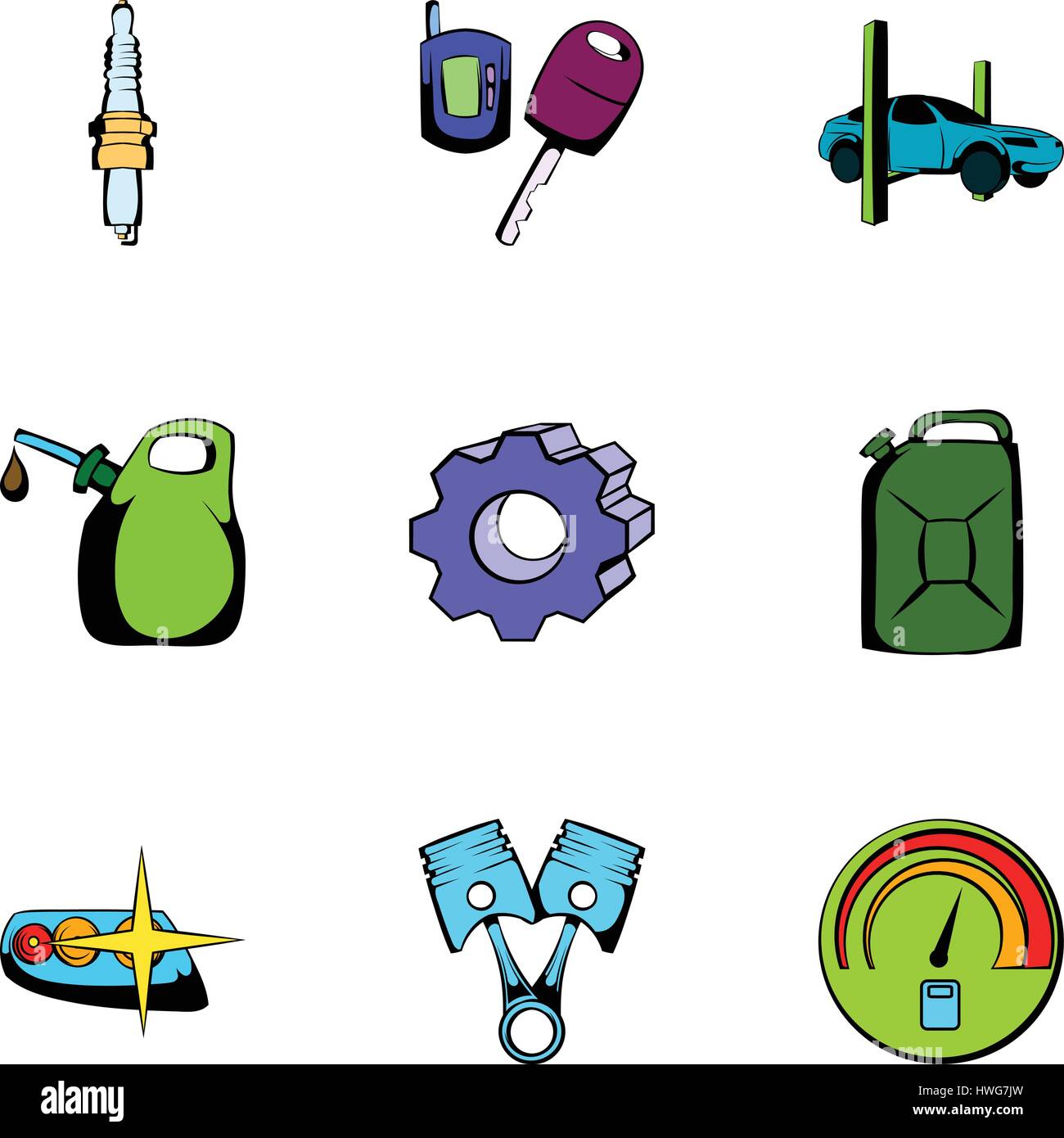 Car icons set, cartoon style Stock Vector Image & Art - Alamy