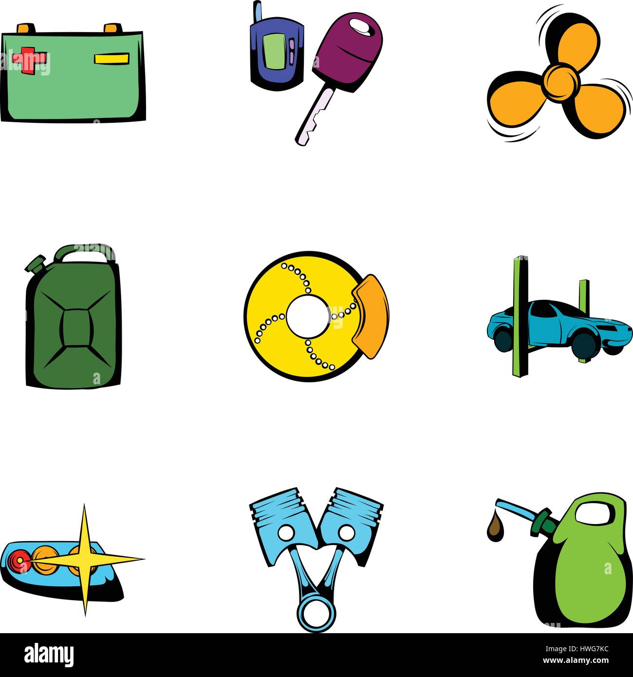 Vehicle icons set, cartoon style Stock Vector Image & Art - Alamy