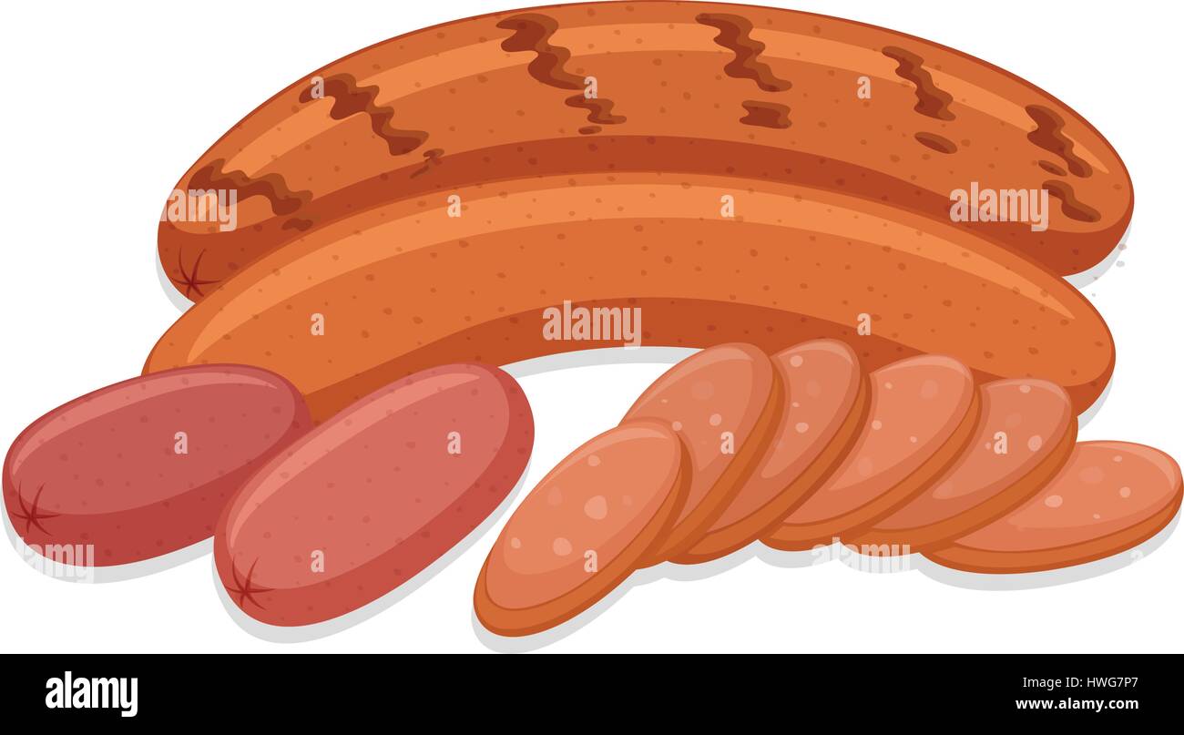 Different types of sausages illustration Stock Vector Image & Art - Alamy