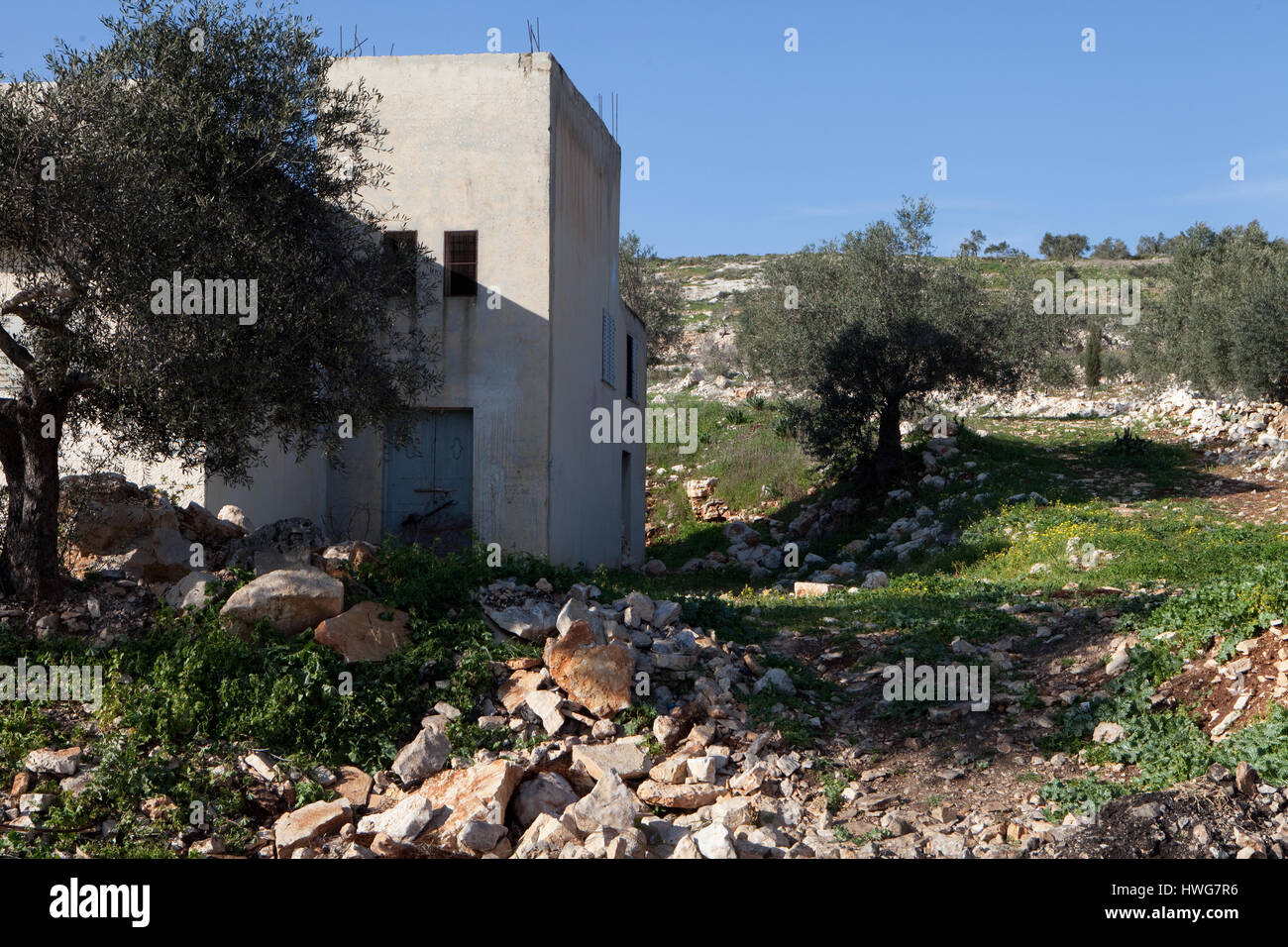 Palestinian house in village of West Bank Israeli Occupied Territories ...