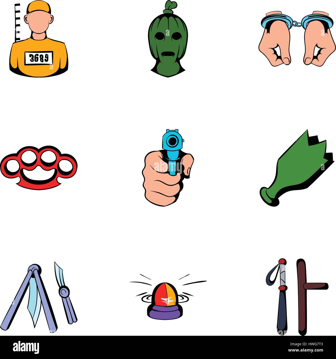 Criminal handcuff icon cartoon Stock Vector Images - Alamy