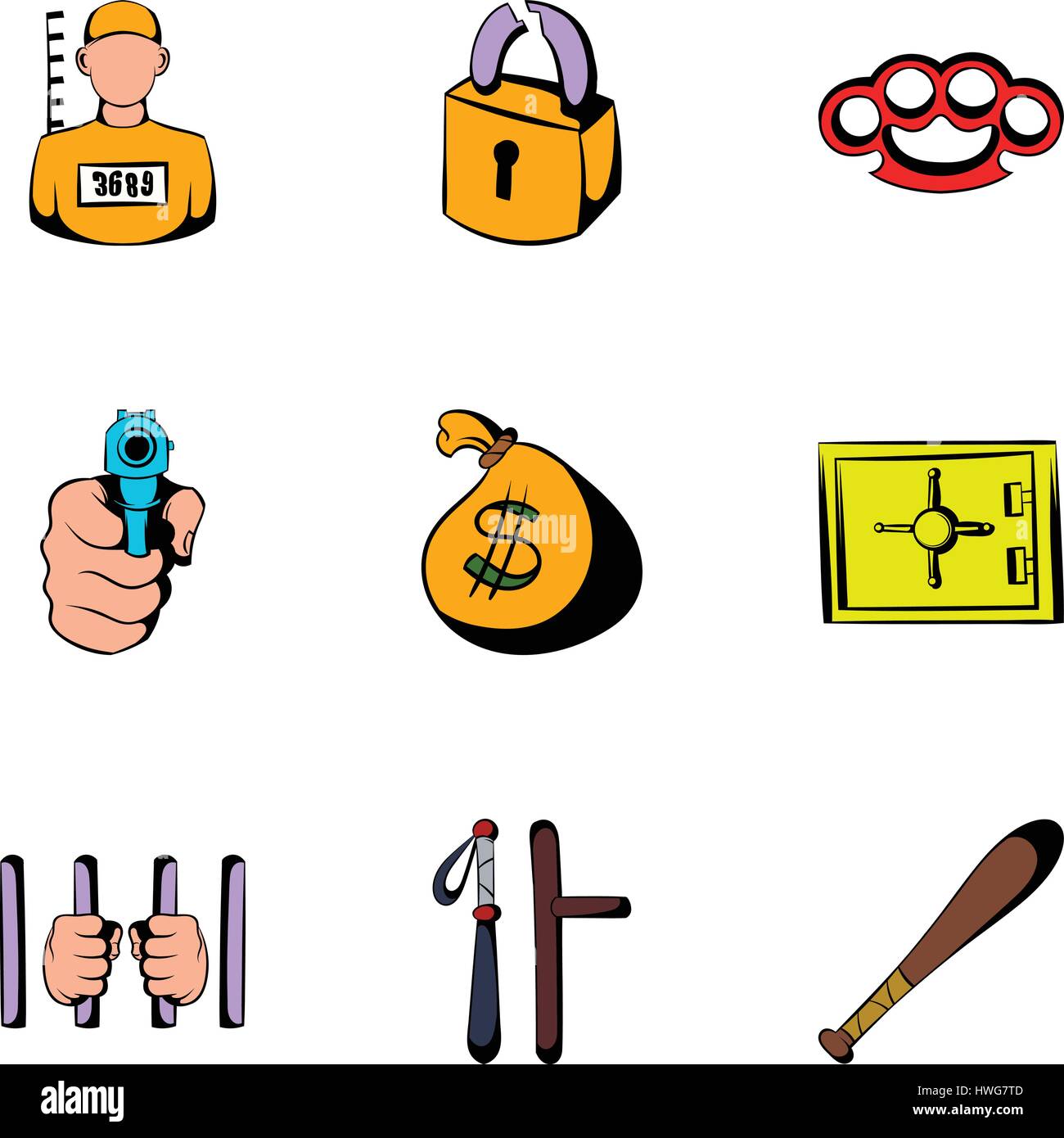Handcuff lock icon cartoon Stock Vector Images - Alamy