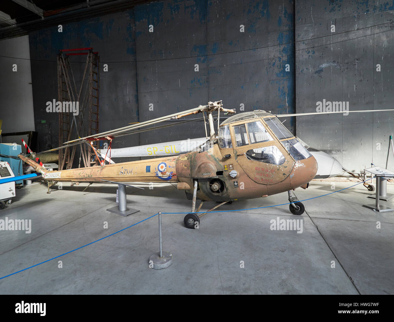 British Saunders Roe Skeeter helicopter at the Krakow Aviation museum ...