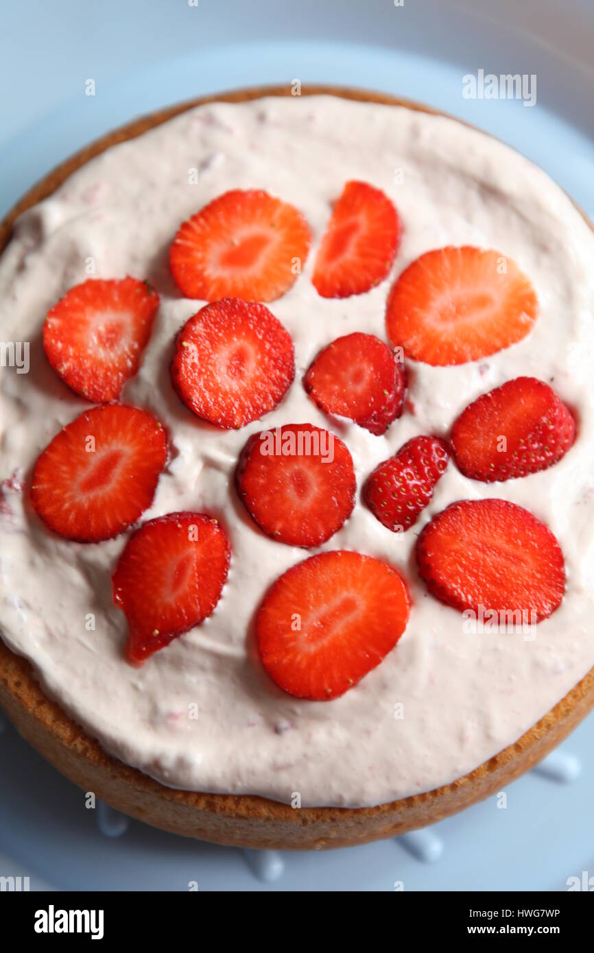 Finished homemade cake for a birthday Stock Photo - Alamy