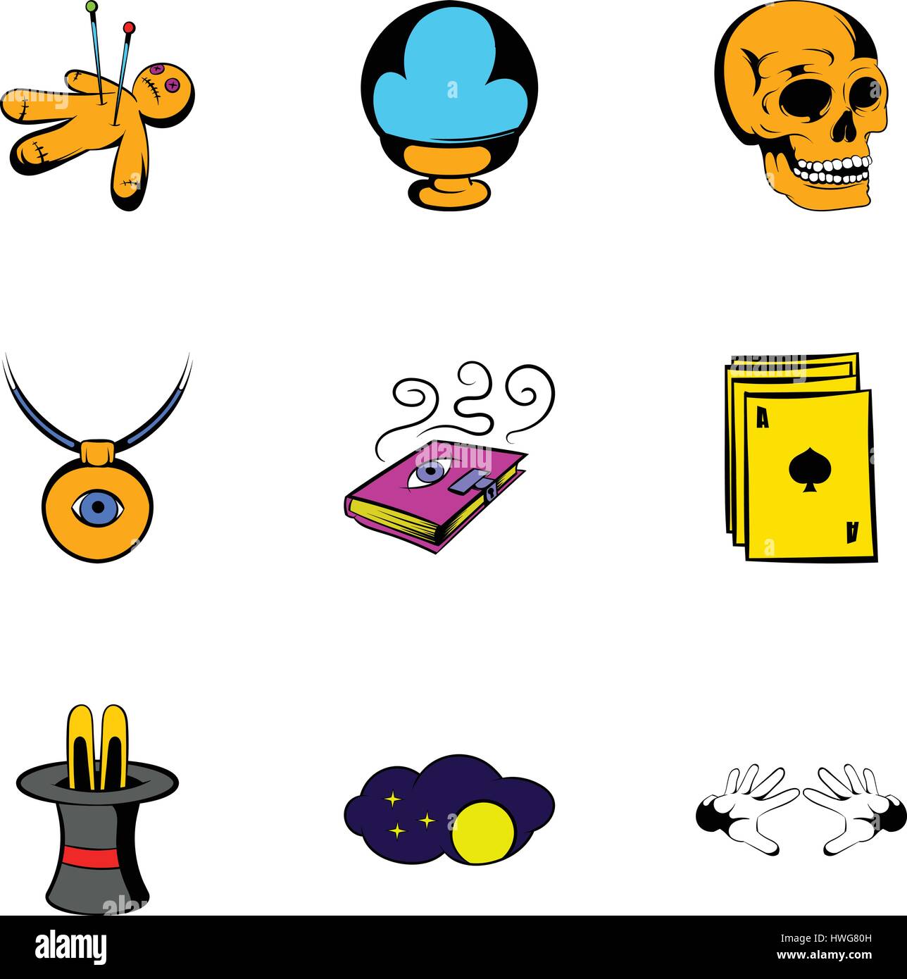 Magic thing icons set, cartoon style Stock Vector Image & Art - Alamy