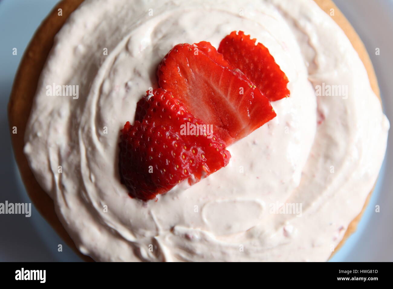 Finished homemade cake for a birthday Stock Photo - Alamy