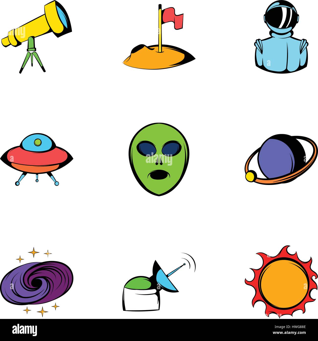 Astronomy icons set, cartoon style Stock Vector Image & Art - Alamy