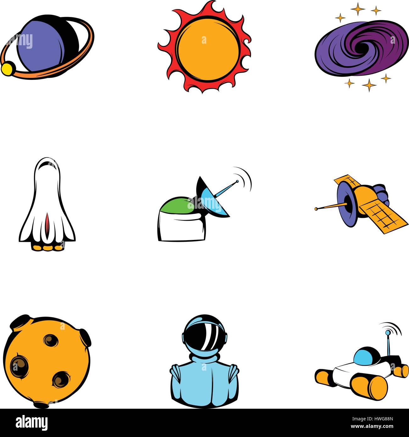 Universe icons set, cartoon style Stock Vector Image & Art - Alamy