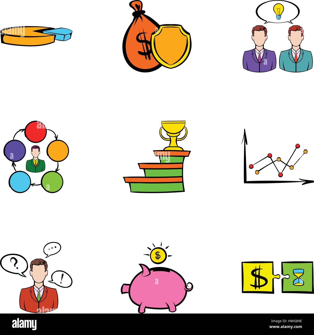 Bank icons set, cartoon style Stock Vector Image & Art - Alamy