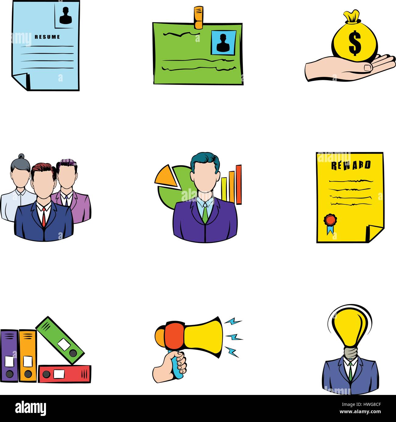 Contract icons set, cartoon style Stock Vector Image & Art - Alamy