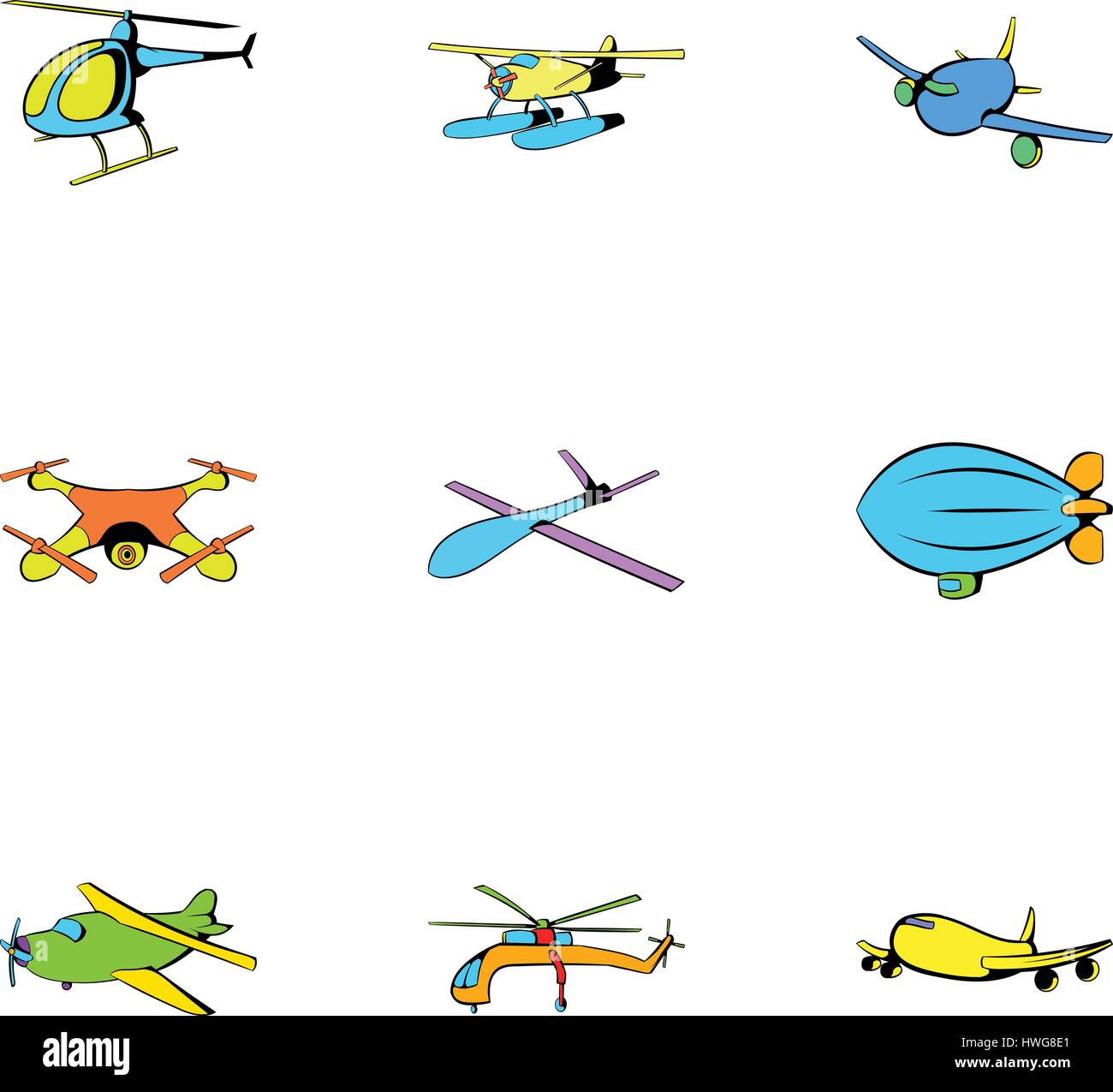 Jet icons set, cartoon style Stock Vector Image & Art - Alamy