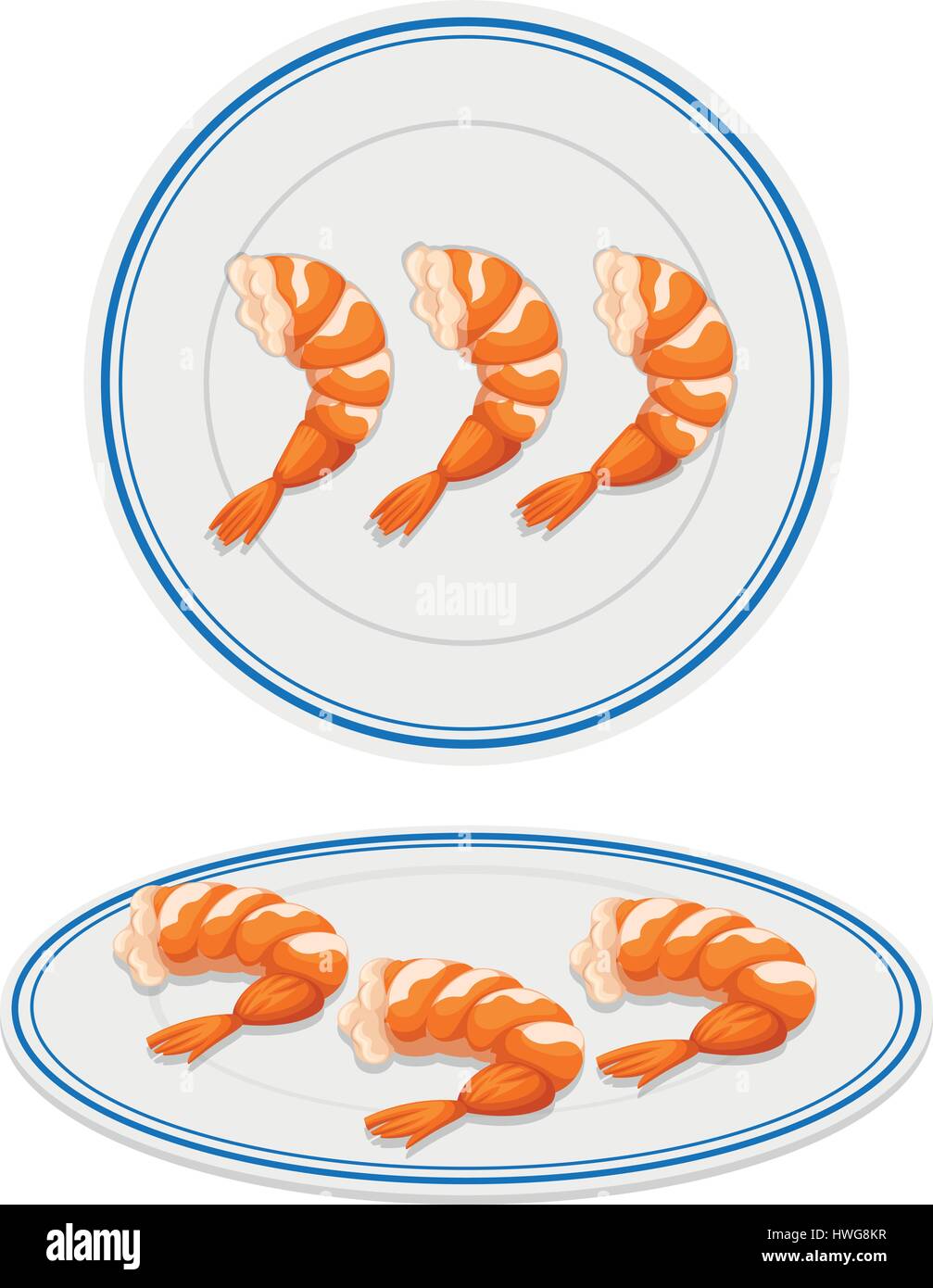 Plate shrimp Stock Vector Images - Alamy