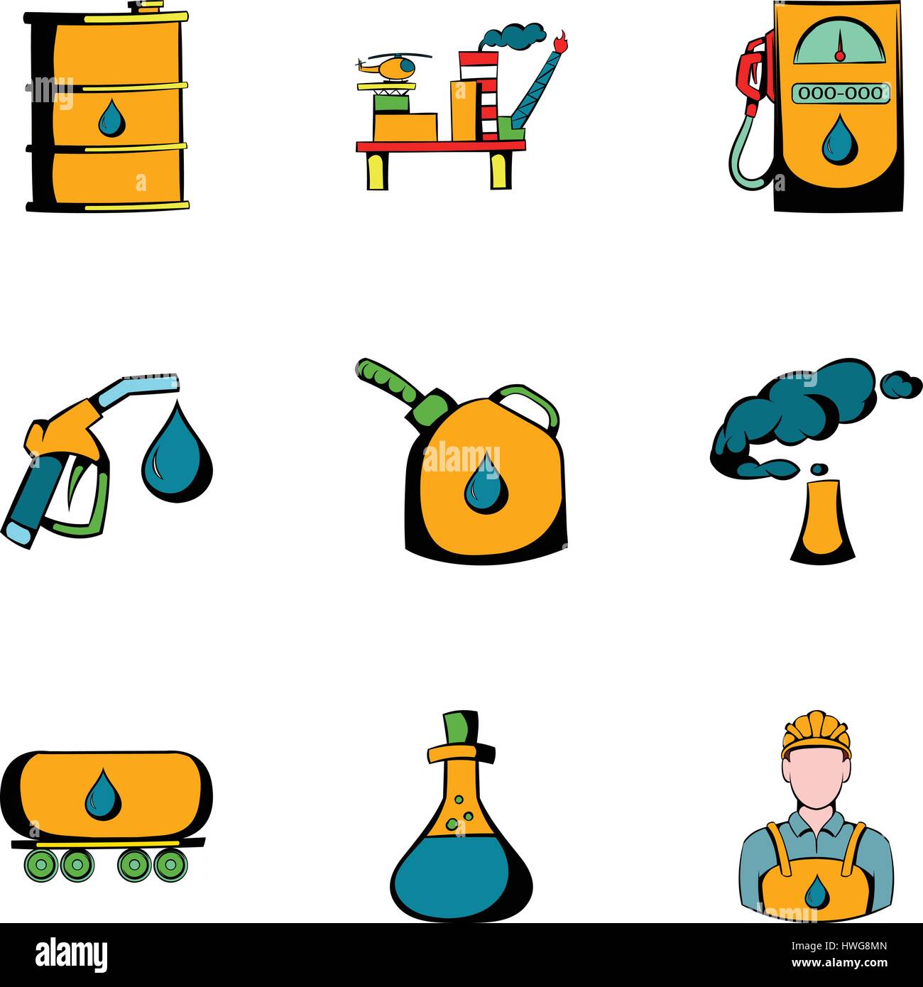 Petrol icons set, cartoon style Stock Vector Image & Art - Alamy