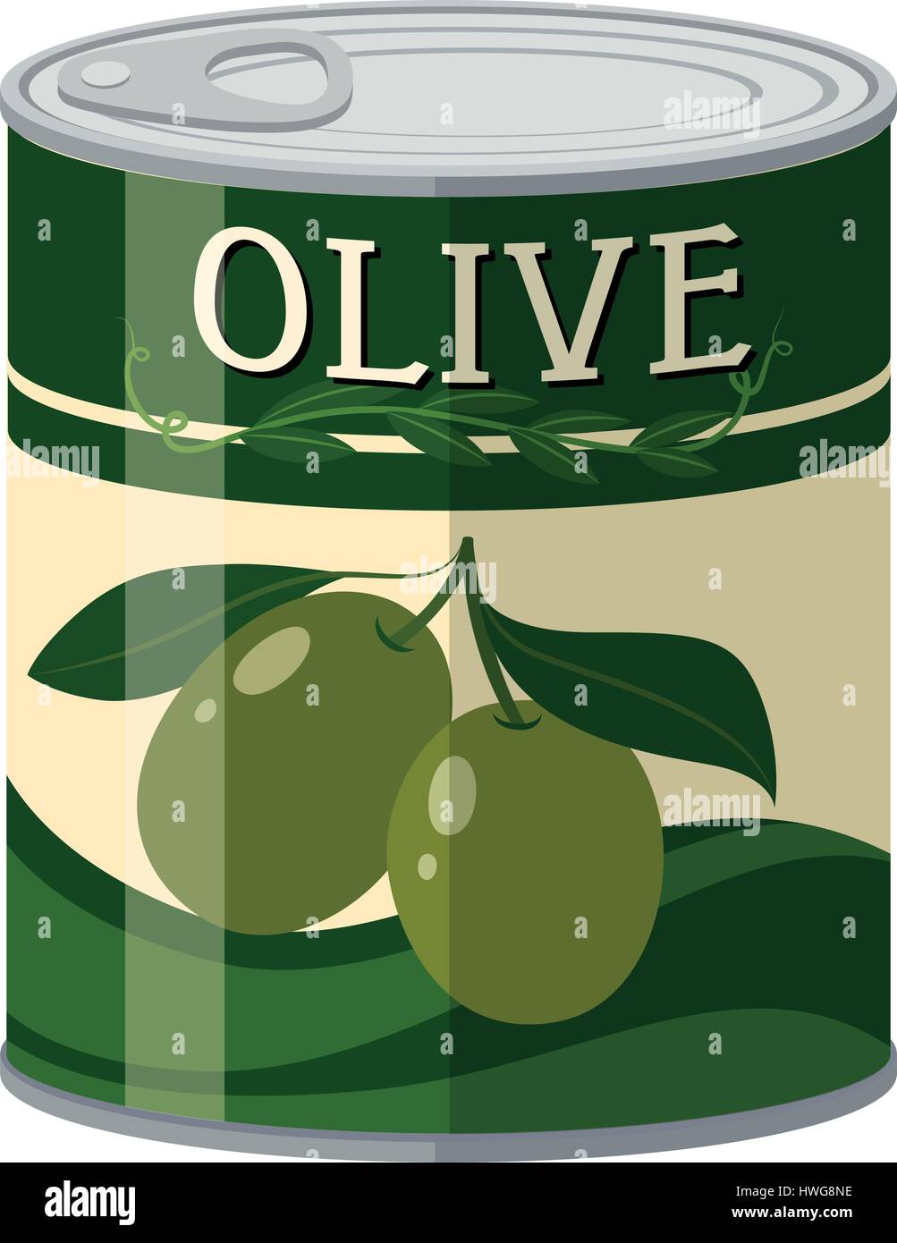 Olives in aluminum can illustration Stock Vector Image & Art - Alamy